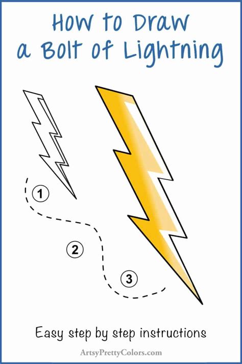 How To Draw A Lightning Bolt Step By Step Artsy Pretty Colors