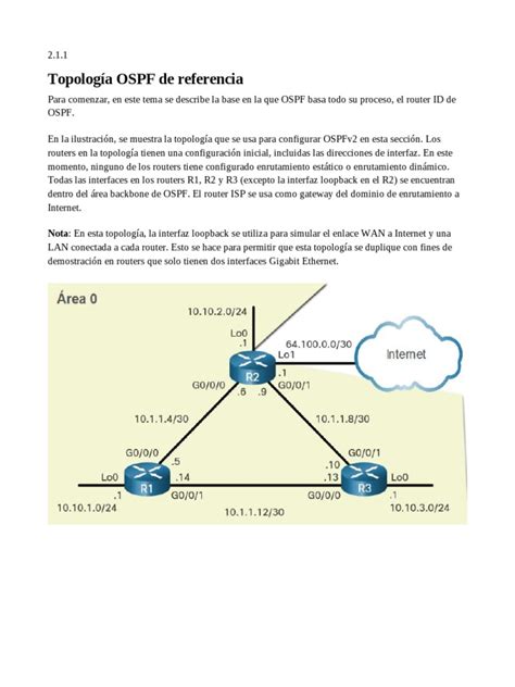 2 Configuración De Ospfv2 De Área Única Descargar Gratis Pdf Enrutador Computación