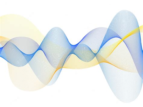 노란색과 파란색 파도 추상적인 배경 프리미엄 벡터