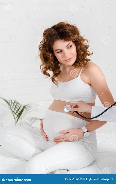 Beautiful Pregnant Woman Sitting On Massage Stock Image Image Of