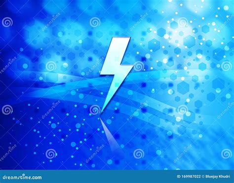 Lightning Bolt Icon Abstract Light Cyan Blue Hexagon Pattern Background
