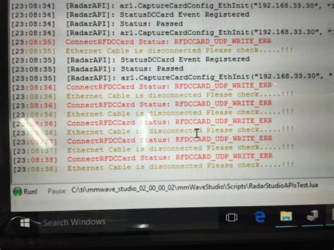 DCA EVM Etherent Cable Is Disconnected Please Check Sensors Forum Sensors TI E E