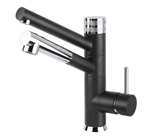 Designer Drei Wege Wasserhahn Mit Duschbrause CUCINA IDEALE Schwarz