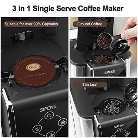 SiFENE Single Serve Coffee Machine 3 In 1 Pod Coffee Maker For K Cup