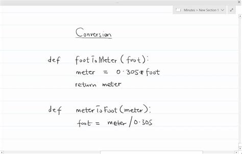 Solved Conversions Between Feet And Meters Write A Module That