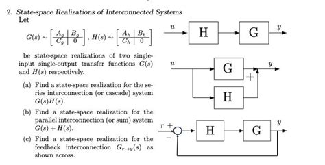 Solved 2 State Space Realizations Of Interconnected Systems