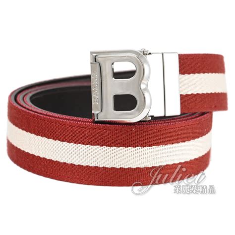 【茱麗葉精品】bally 6225420 Bising 紅白織帶雙面b扣環皮帶紅白深咖 多尺寸 現貨在台 蝦皮購物