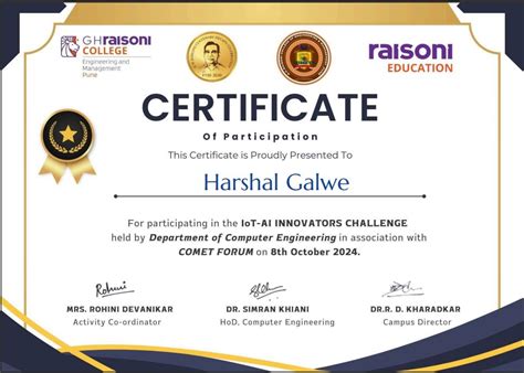 Iot Ai Innovation Learningjourney Engineering Technology Certificate Ghrcem Raisoni