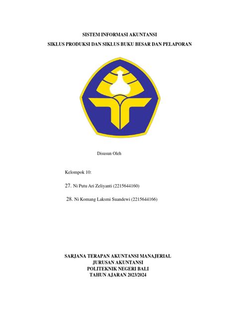 Sistem Produksi Dan Sistem Buku Besar Dan Pelaporan Kelompok 10 Pdf