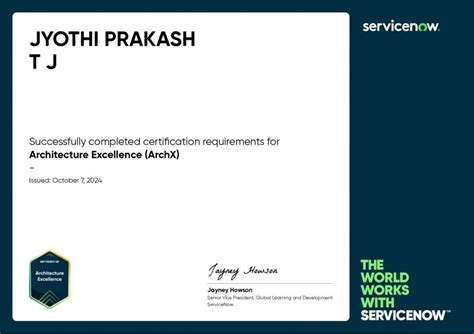 Jyothi Prakash T J On Linkedin Im Excited To Share That Ive Earned The Servicenow Certified