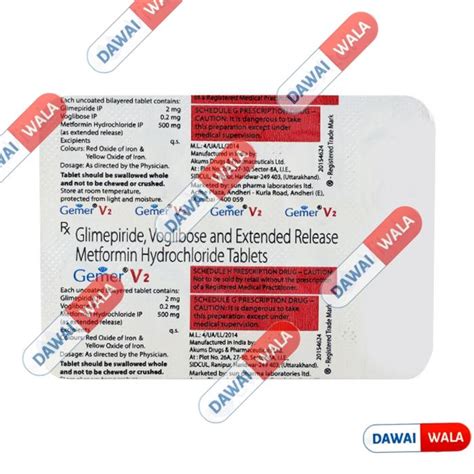 Online Medicine Delivery India Gemer V2 Tablet