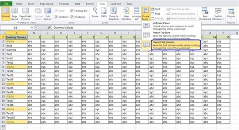 How To Freeze Columns Or Rows In An Excel Sheet