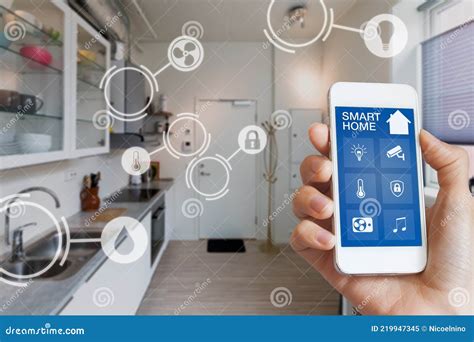 Smart Home Interface With Ar View Of Iot Objects Interior Stock Image Image Of Interior