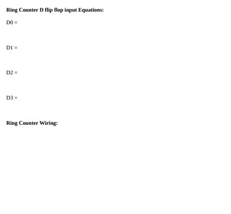 Solved Ring Counter Truth Table The Truth Table For The