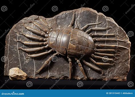 Trilobite Fossil In A Shale Matrix Stock Illustration Illustration Of