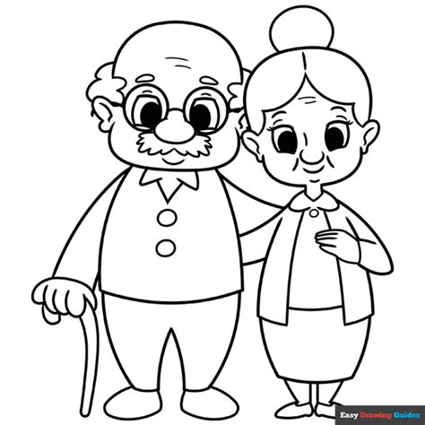 Grandma And Grandpa Drawing