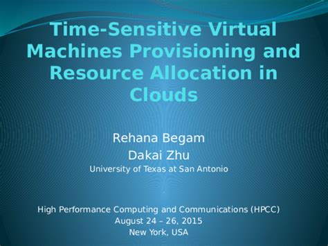 Ppt Presentation Slides Time Sensitive Virtual Machines Provisioning
