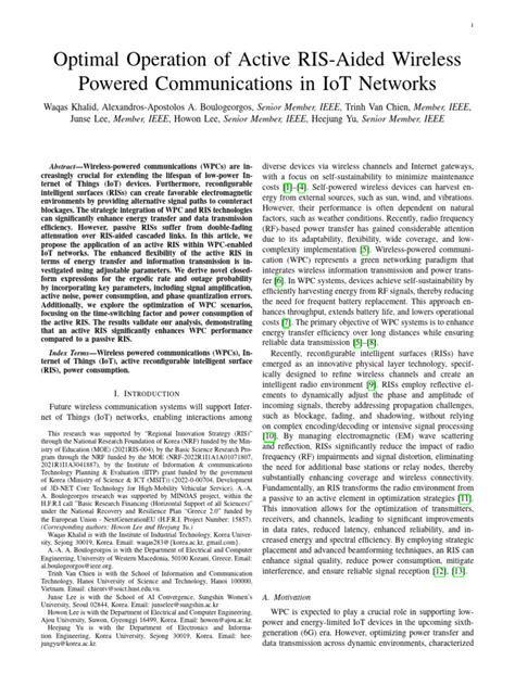 Optimal Operation Of Active Ris Aided Wireless Pow Pdf Matrix Mathematics Amplifier