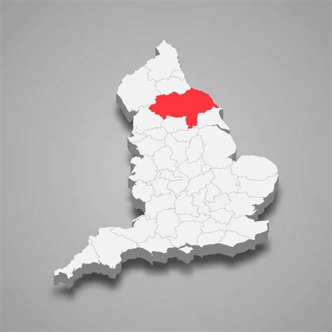 Premium Vector North Yorkshire County Location Within England 3d Map