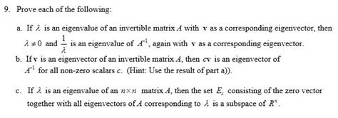 Prove Each Of The Following If Lambda Is An