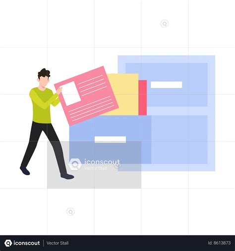 Boy Is Arranging Files In A Drawer Animation Free Download Business