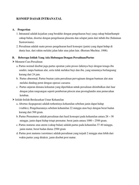 Konsep Dasar Intranatal Pdf Sains And Matematika