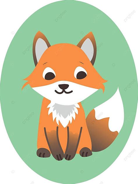 A White Backgrounded Fox Cub Character Sitting In Solitary Vector Ears Gray Symbol Png And