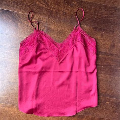 Express Tops Nwt Express Womens Satin Lace Downtown Cami Red Small