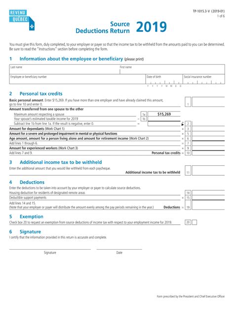 Fillable Online Source Deductions Return Source Deductions Return Fax
