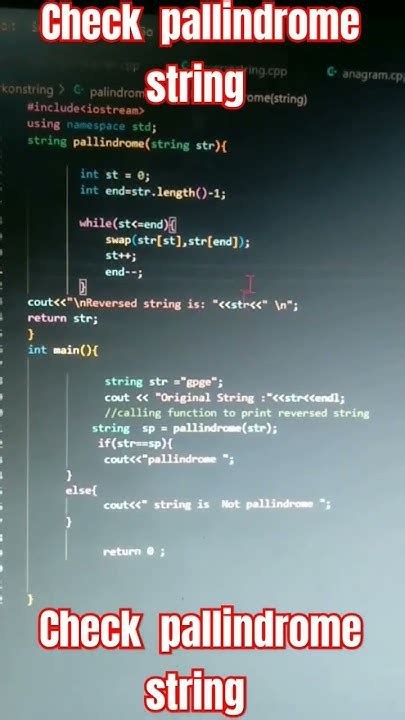 Check String Is Pallindrome Or Not Coding College Coder Web Codinglife Youtube