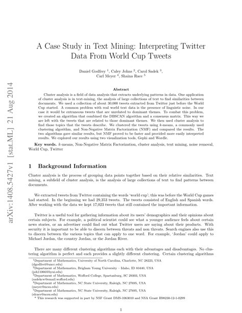 Pdf A Case Study In Text Mining Interpreting Twitter Data From World