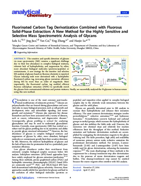 Pdf Fluorinated Carbon Tag Derivatization Combined With Fluorous