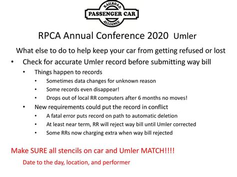 Rpca Annual Conference 2020 Umler And More Ppt Download