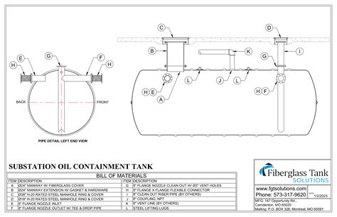 Substation Oil Containment Tank Typical Application Drawing
