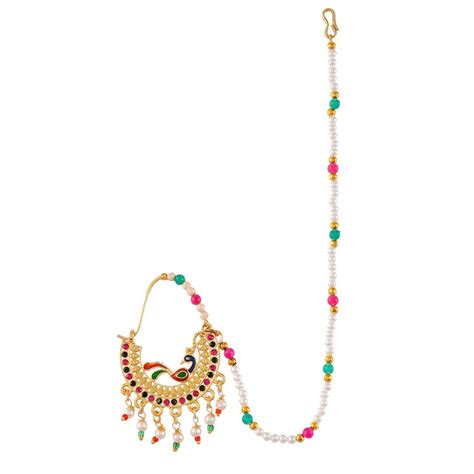 Buy Silvermerc Designs Gold Plated Wedding Nosering Nathni Online