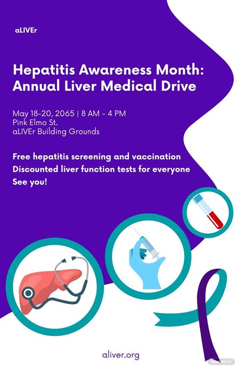 Hepatitis Awareness Month Poster In Illustrator Eps  Word Psd