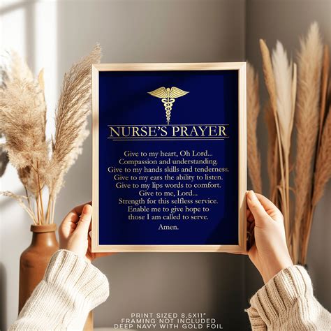 Nurses Prayer Print Nurse Week Nursing Gold Foil Print Nurse