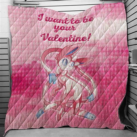 Sylveon Your Valentine Pokemon Quilt Blanket Otaku Treasure