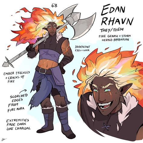 Oc I Made A Design Ref Sheet For My Genasi Pc Rdnd