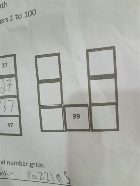 Fill In The Missing Numbers In The Number Grid The Numbers Are Between 1