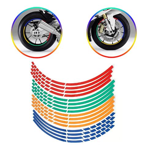 Car Styling Strips Bike Car Motorcycle Wheel Tire Reflective Rim Stickers And Decals