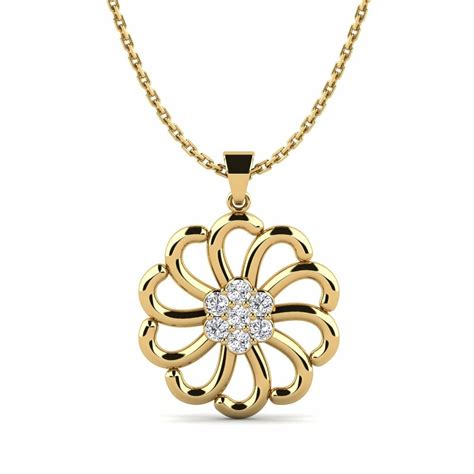 Womens Pendant Liato In 0 21 Carat Round Cut 14ct Yellow Gold Diamond