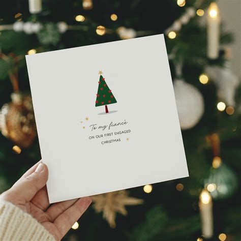Fiancé Christmas Card Our First Christmas Engaged With Love Wedding