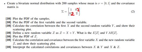 Solved Create A Bivariate Normal Distribution With Chegg