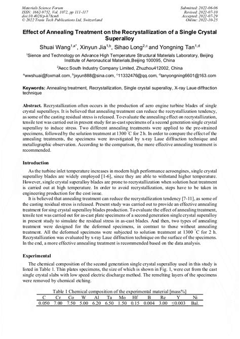 Effect Of Annealing Treatment On The Recrystallization Of A Single