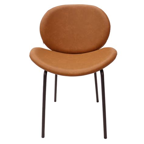 Servos Upholstered Faux Leather And Powder Coated Dining Side Chair In