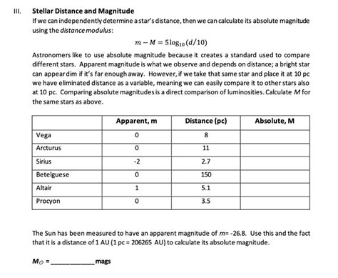 Solved Stellar Distance And Magnitude If We Can