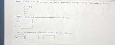 Consider The Volume Of The Solid Generated By