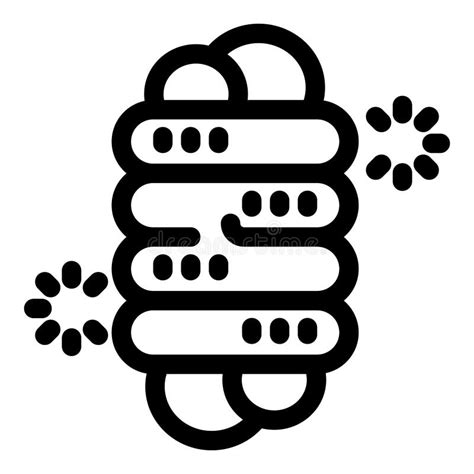 Cloud Computing Data Storage Icon Showing Server Rack With Loading