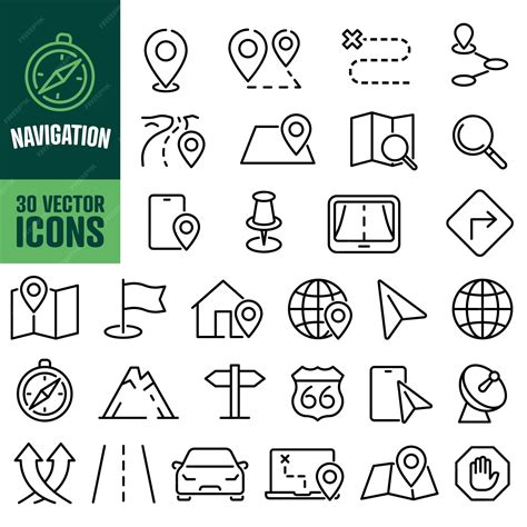 Premium Vector Navigation Icon Set Linear Style Navigation Icon